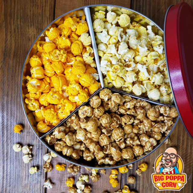 Gourmet Popcorn Tins | Big Poppa Corn LLC